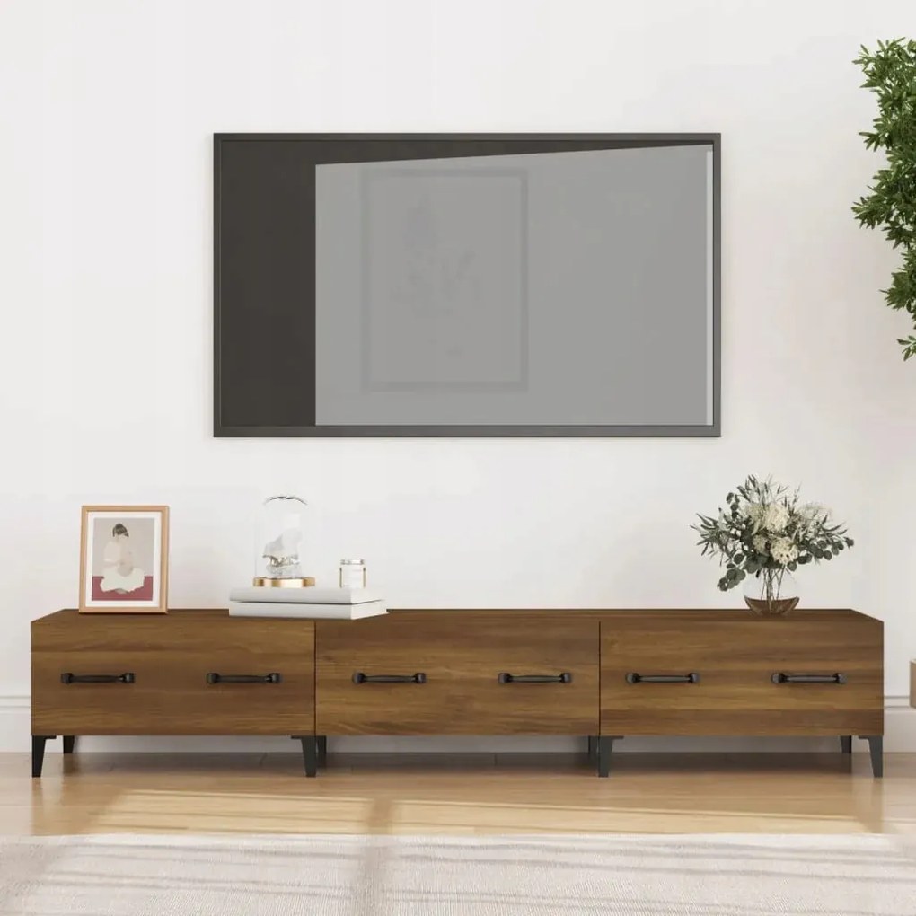 Fionshop 263596309 Tv skříňka hnědý dub 150 x 34,5 x 30 cm kompozitní dře