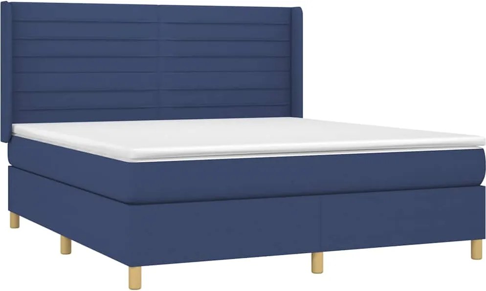 Box spring postel s matrací modrá 180x200 cm textil 3132095