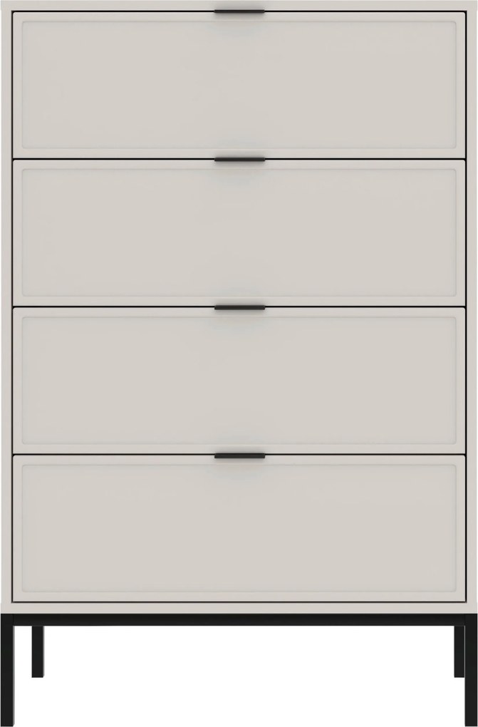 XXXLutz KOMODA, kašmírová, černá, 75,9/115,5/40 cm MID.YOU - Šuplíkové komody - 002647012501