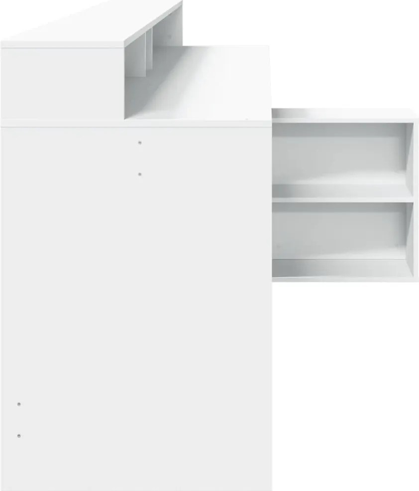 Psací stůl s LED světly bílý 200 x 104 x 91 cm kompozitní dřevo 3309465