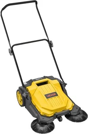 Ruční zametací stroj s ručním tlačením, Se záběrem 650 mm VEVOR – Žlutá