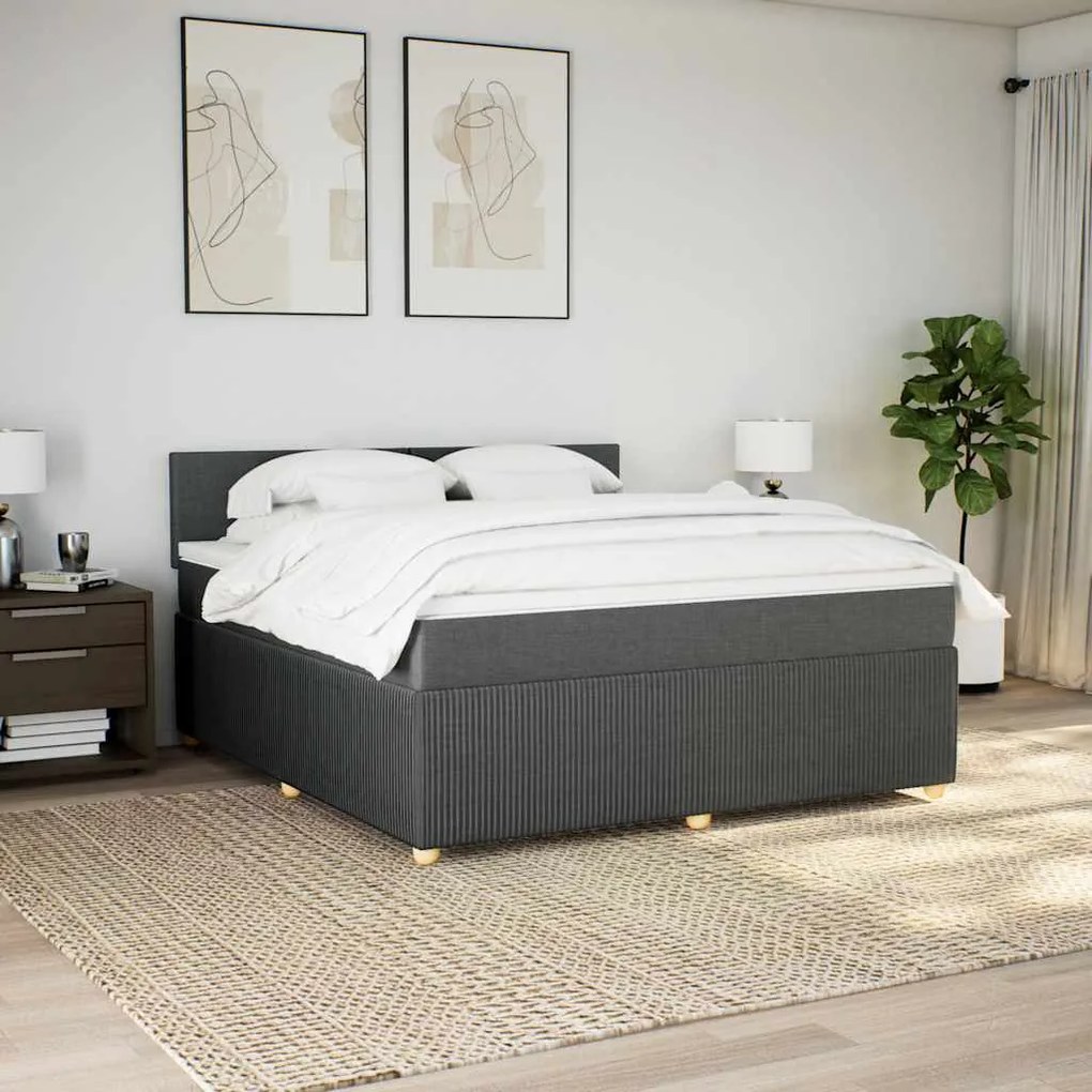 Box spring postel s matrací tmavě šedá 180x200 cm textil 3287529
