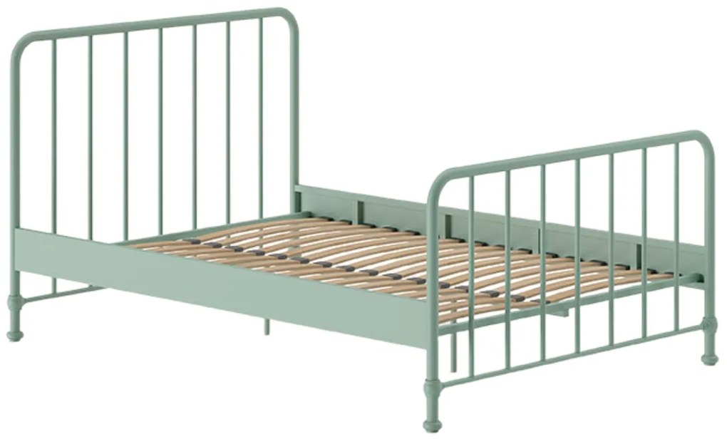 OnaDnes -20% Olivově zelená kovová postel Vipack Bronxx 140 x 200 cm