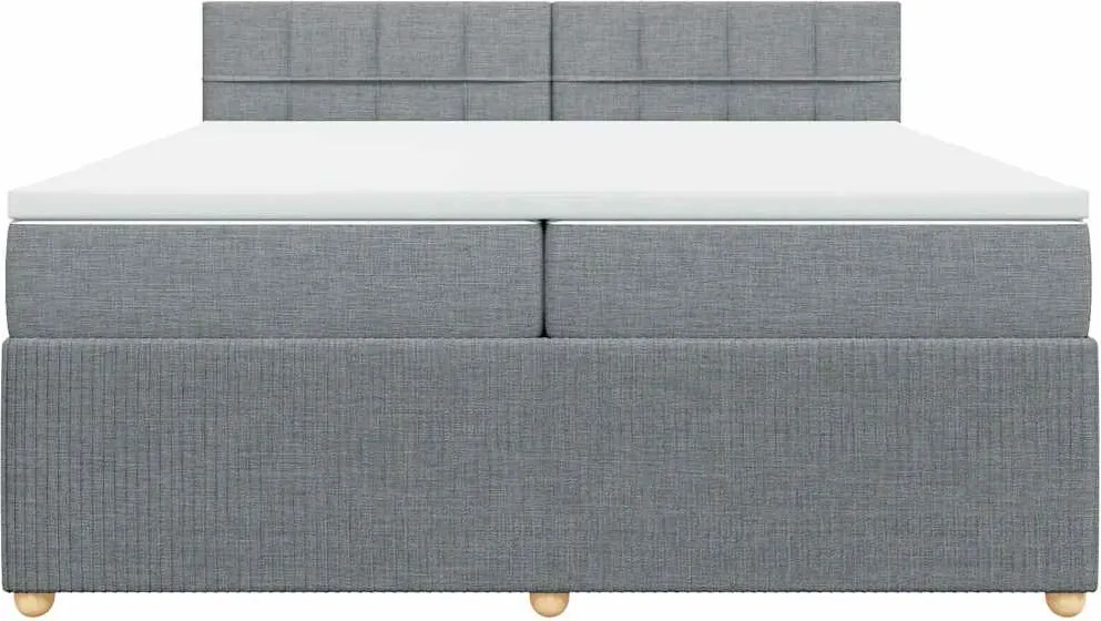 Box spring postel s matrací světle šedá 200 x 200 cm textil 3289863