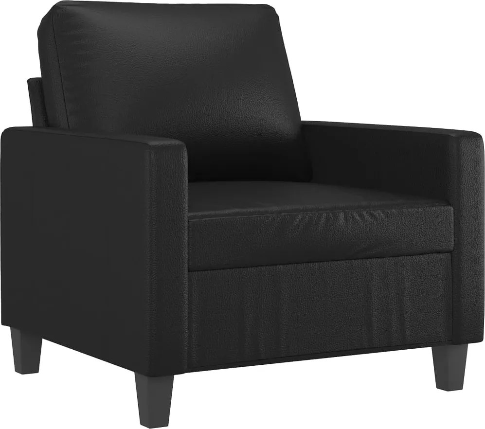 Křeslo s podnožkou černé 60 cm umělá kůže 3201019