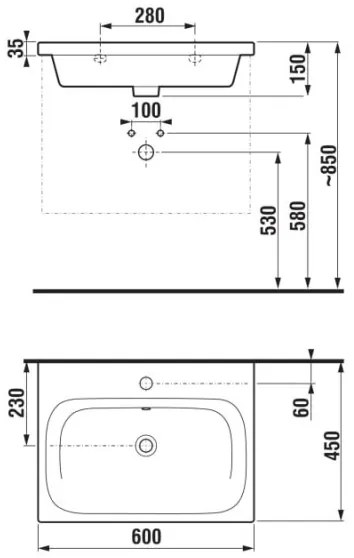 JIKA H8127137161041 - Závěsné umyvadlo MIO 60x45 cm keramika/matná černá