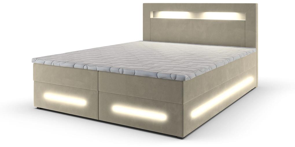 MSL Kontinentální čalouněná postel MANA (140 x 200 cm) Barva látky: MONOLITH 59