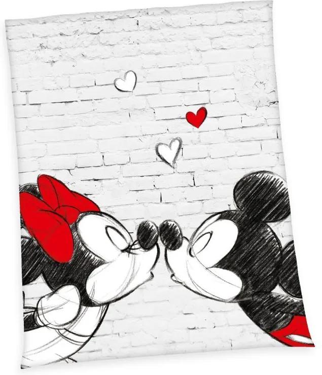 HERDING Deka mikroplyš Mickey a Minnie Polyester 150/200 cm