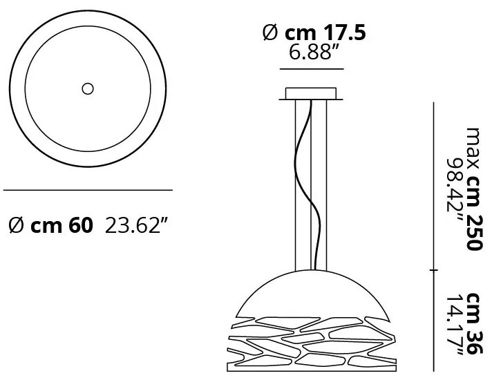 Lodes Kelly Medium Dome 60, závěsné svítidlo 3x23W E27, bílá, prům. 60cm