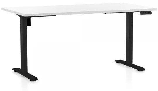 Výškově nastavitelný stůl OfficeTech B, 160 x 80 cm, černá podnož