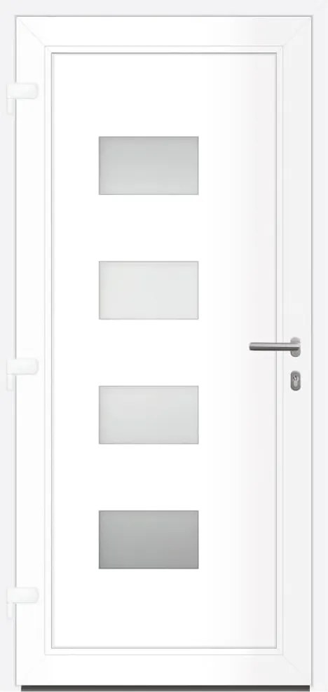 Vchodové dveře bílé 100 x 210 cm hliník a PVC 3157066