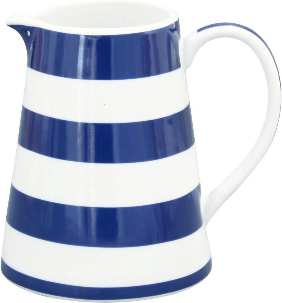 Krasilnikoff Malý džbánek Blue Stripes, modrá barva, bílá barva, porcelán