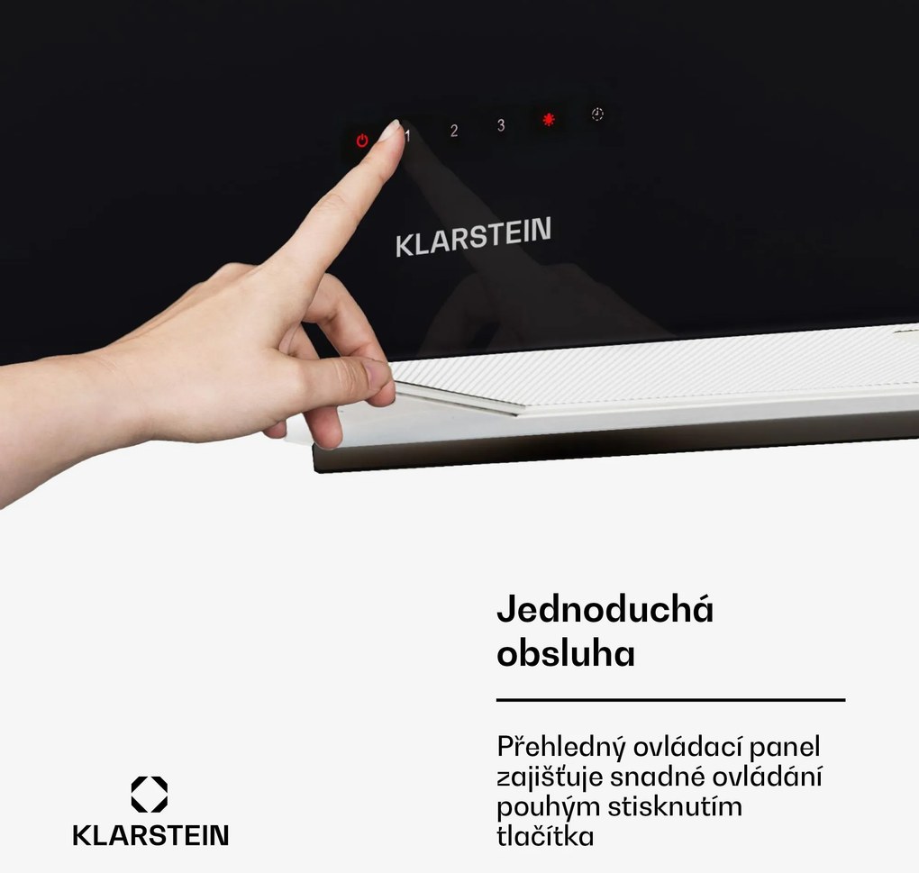 Klarstein Kronleuchter L, digestoř, 60 cm, ostrůvková, 577 m³/h, dotyková, LED, černá