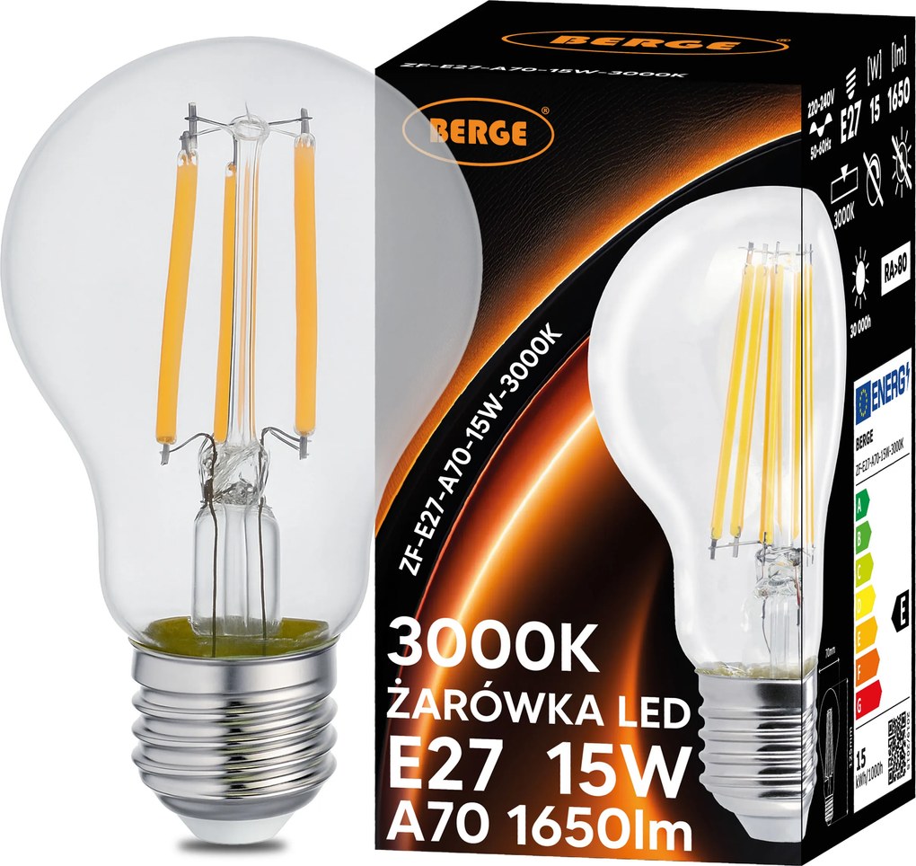 SADA 6x LED žárovka E27 15W 1650lm 3000K - teplá bílá