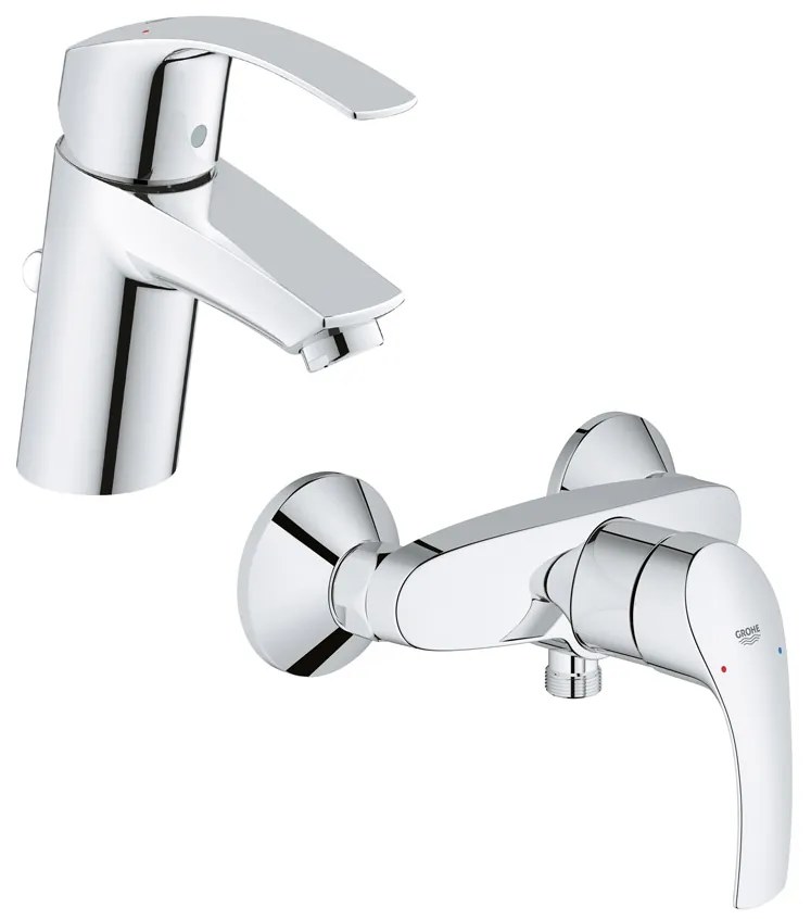 Set sprchová baterie Grohe Eurosmart 33555002, umyvadlová baterie Grohe Eurosmart 33265002