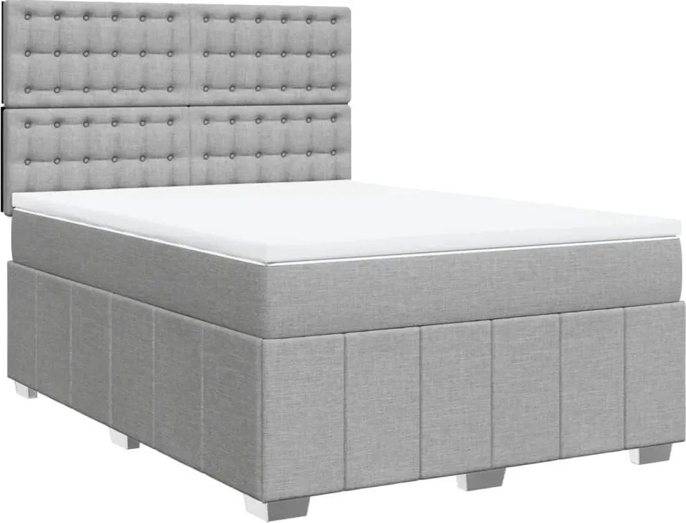 Box spring postel s matrací světle šedá 160 x 200 cm textil 3294033