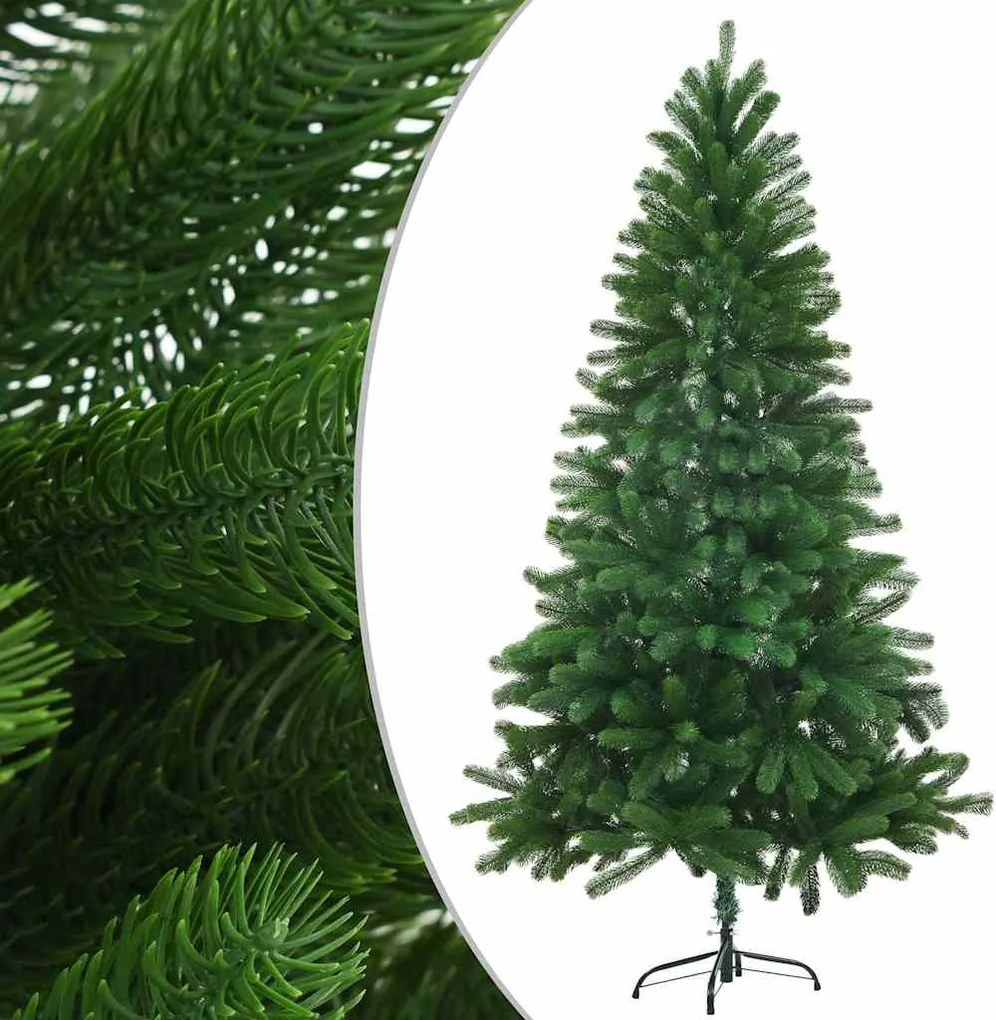 Umělý vánoční stromek s LED a sadou koulí 150 cm zelený 3077640