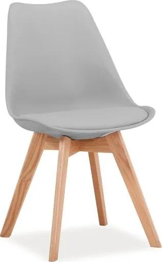 Nábytkáři ORFA KRIS BUK /KARI BUK- jídelní židle eco kůže SVĚTLE ŠEDÁ/ nohy dřevo buk (KRISBUJSZ) (S) (K150-E)