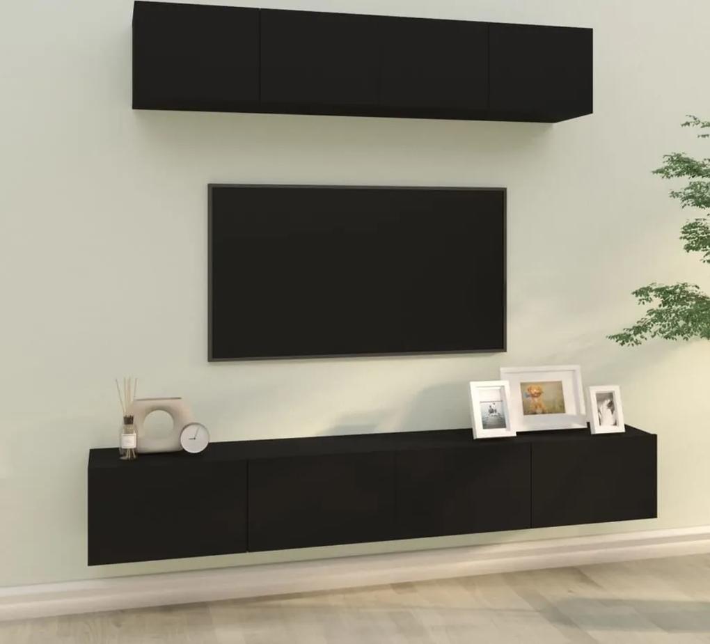 vidaXL 4dílný set TV skříněk kompozitní dřevo [3114534] Barva: bílá s vysokým leskem