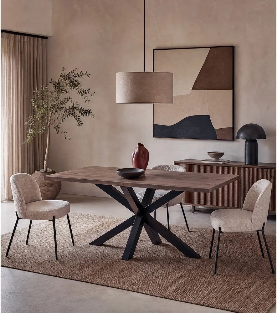 Jídelní stůl s deskou v dekoru ořechového dřeva 100x180 cm Comba – Marckeric