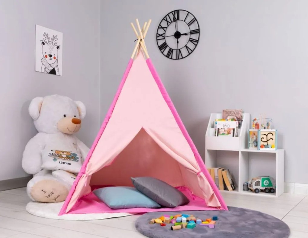 ECOTOYS Dětský stan Teepee PINKY