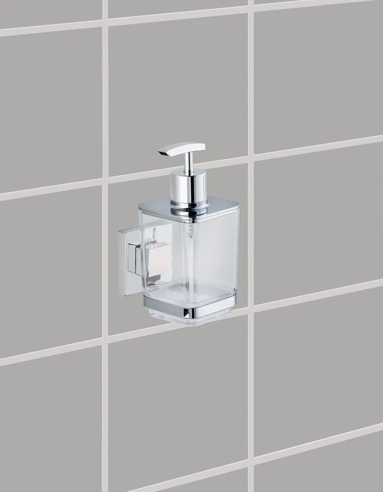 Dávkovač mýdla QUADRO, Vacuum-Loc, 340 ml, bez vrtání, WENKO