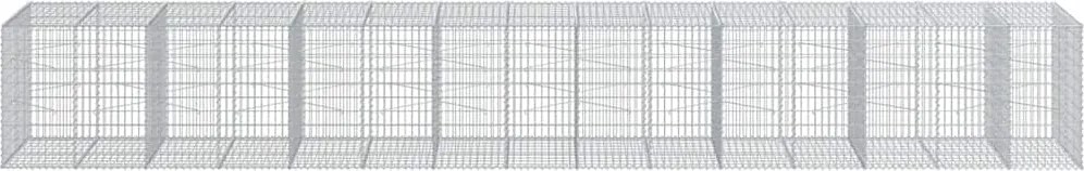 Gabionový koš s víkem 750 x 100 x 100 cm pozinkované železo 3295203