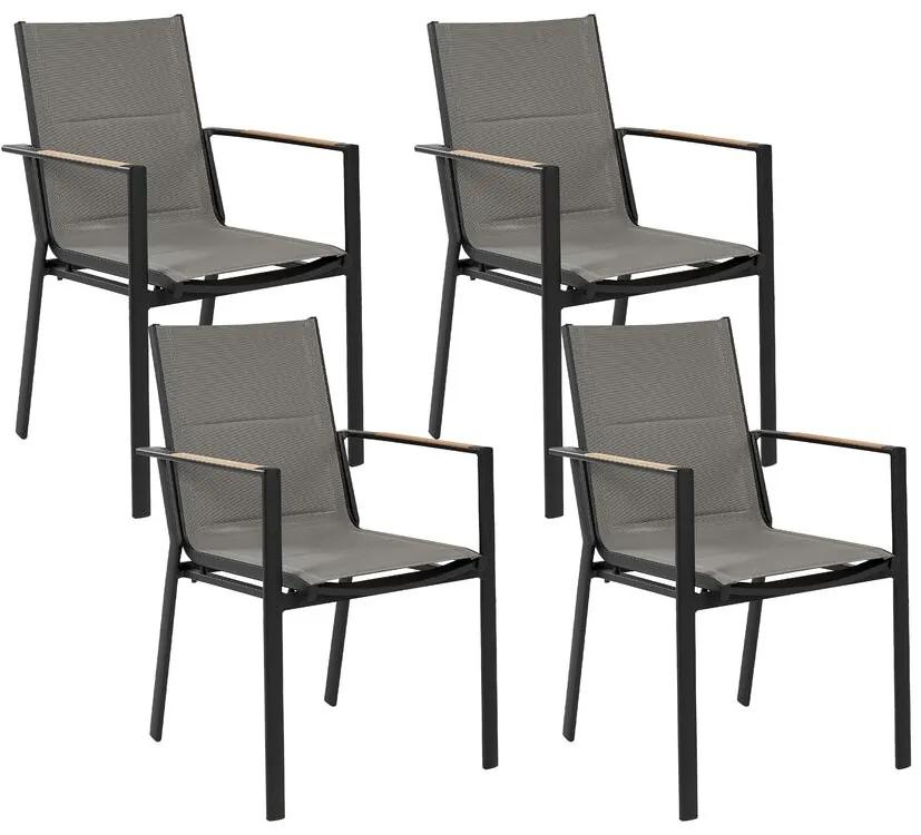 Sada 4 zahradních židlí černé BUSSETO Beliani