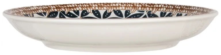 Černo-bílý snídaňový talíř s mozaikou a hnědým okrajem Sjoerd – 21x3 cm