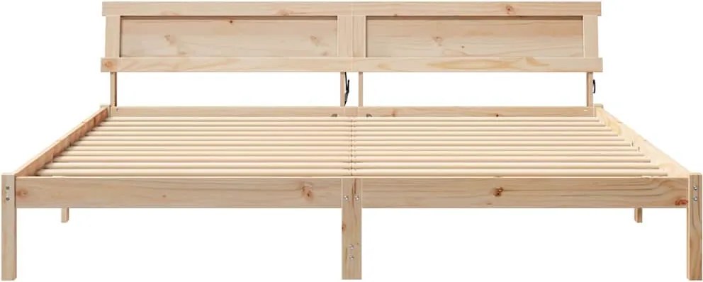 Rám postele s čelo Hnědá 200 x 200 cm Masivní borovicové dřevo 3385745
