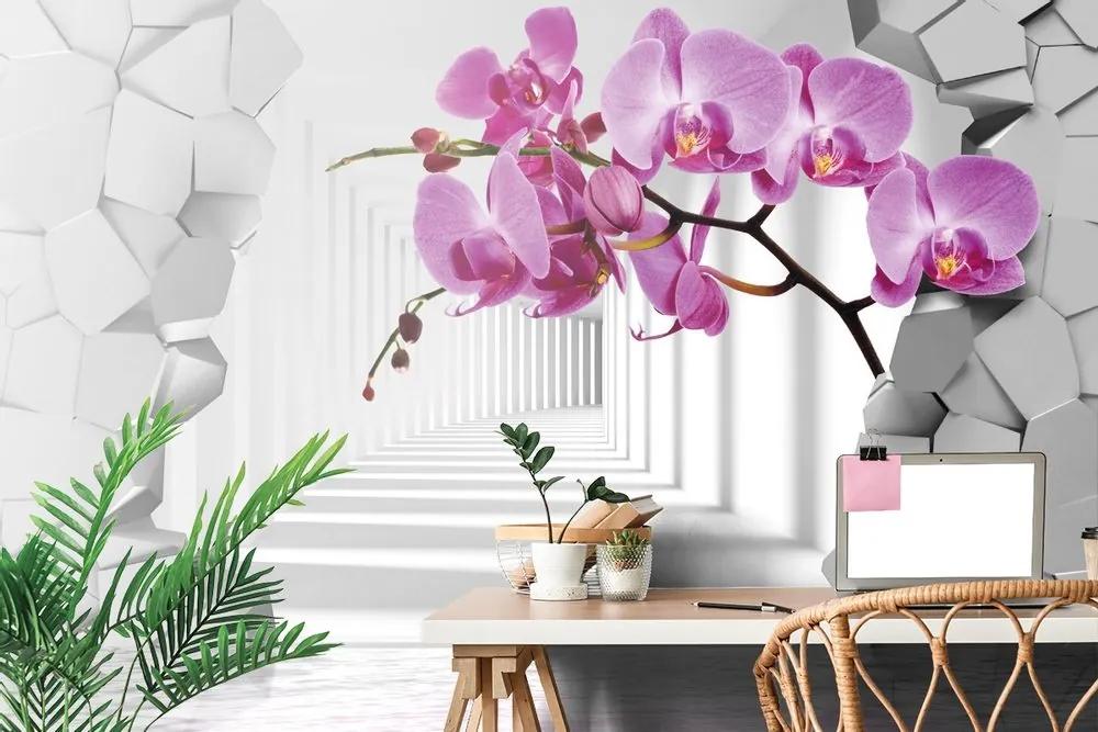 Samolepící tapeta futuristická orchidej - 300x200 cm