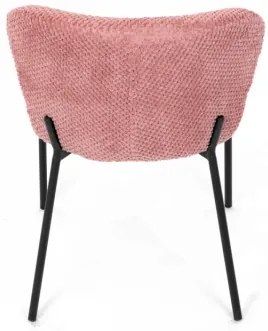 Židle jídelní růžová látka černé kovové nohy CT-W1077 PINK2