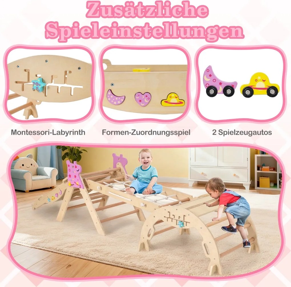 Costway Sada 4 9-in-1 prolézačka se skluzavkou a šplhacím obloukem