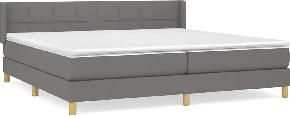 Box spring postel s matrací tmavě šedá 200x200 cm textil 3130298