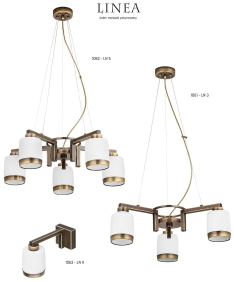 Jupiter 1062 - LN5 - Závěsný lustr LINEA 5xE27/60W/230V