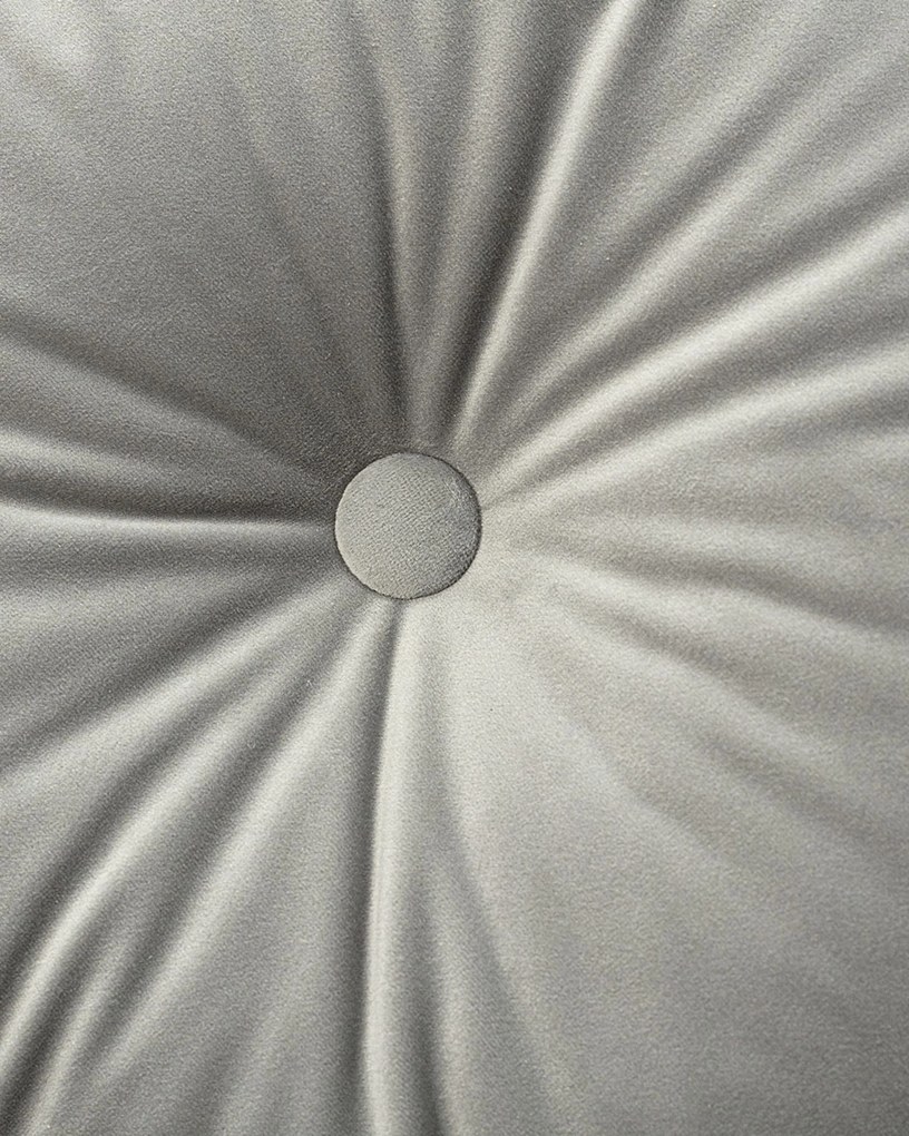 Sametový polštář s knoflíkem barva šedá látka lesklé, sametová