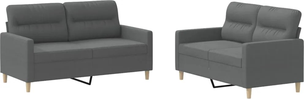 2dílná sedací souprava s poduškami tmavě šedá textil 3201569