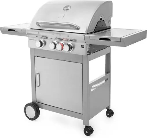 Plynový gril CALIFORNIA BBQ, 4 hořáky, s redukčním ventilem, stříbrná Penta CZ