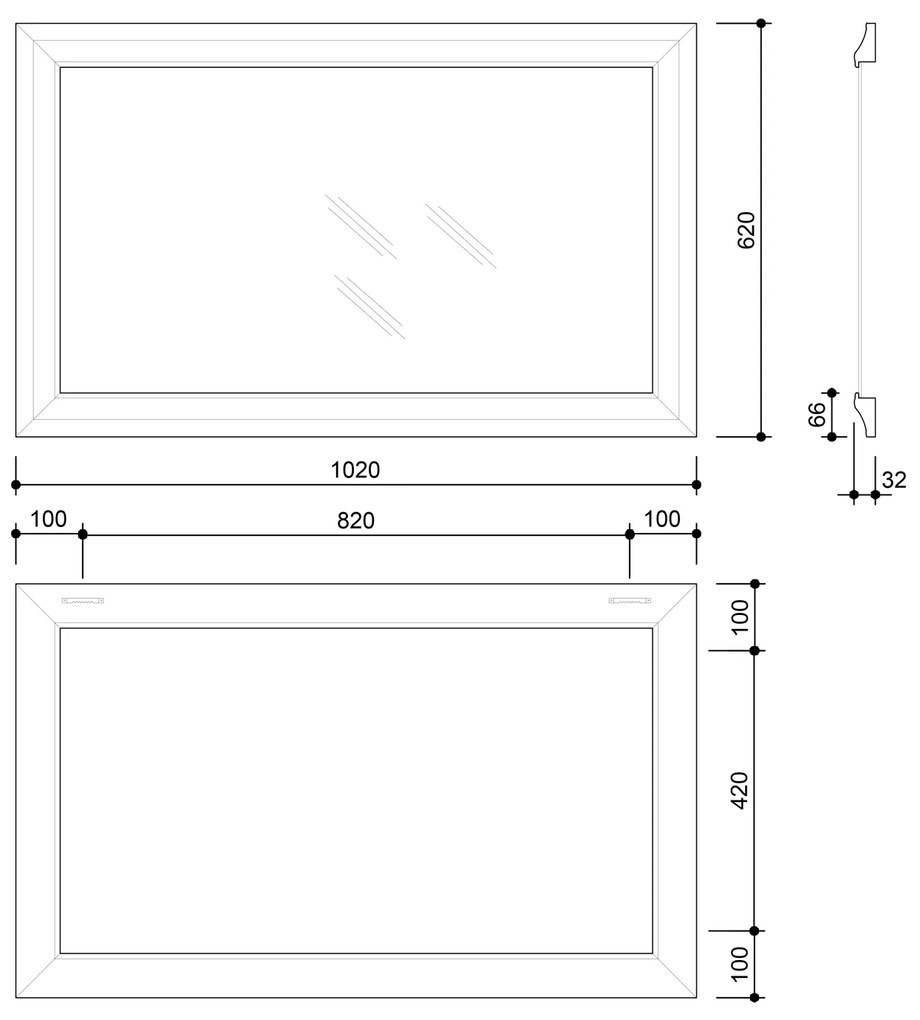 Sapho AMBIENTE zrcadlo v dřevěném rámu 620x1020mm, bronzová patina - NL701