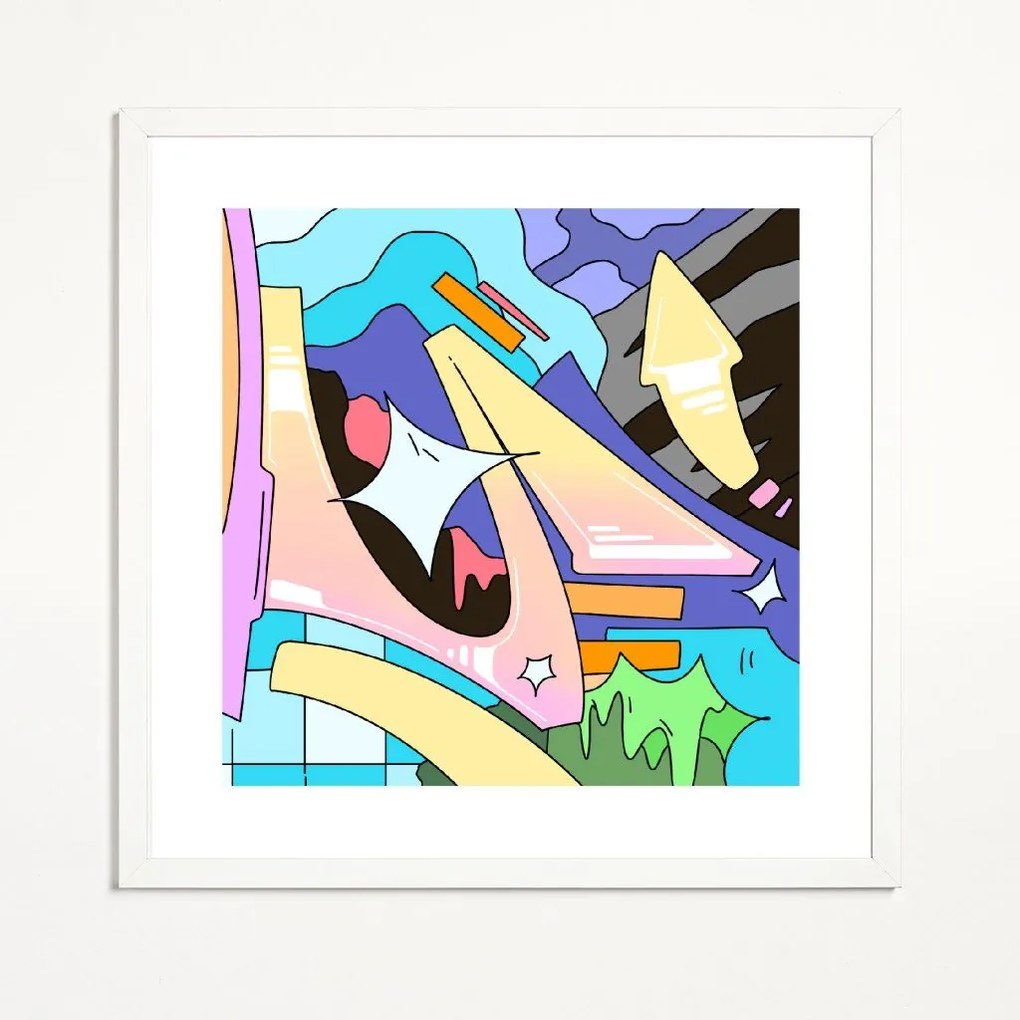 PAUSER | Mutant Syntax U Rám: Bílý, Velikost: 50 x 50 cm
