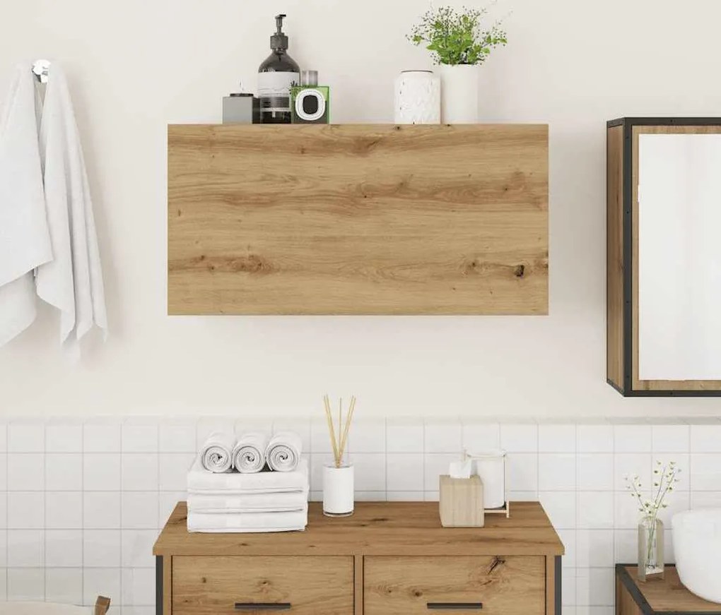 vidaXL Koupelnová nástěnná skříňka 80 x 25 x 40 cm kompozit [860093] Barva: Černá