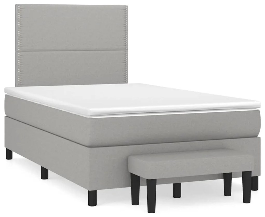 Box spring postel s matrací světle šedá 120x190 cm textil 3270348