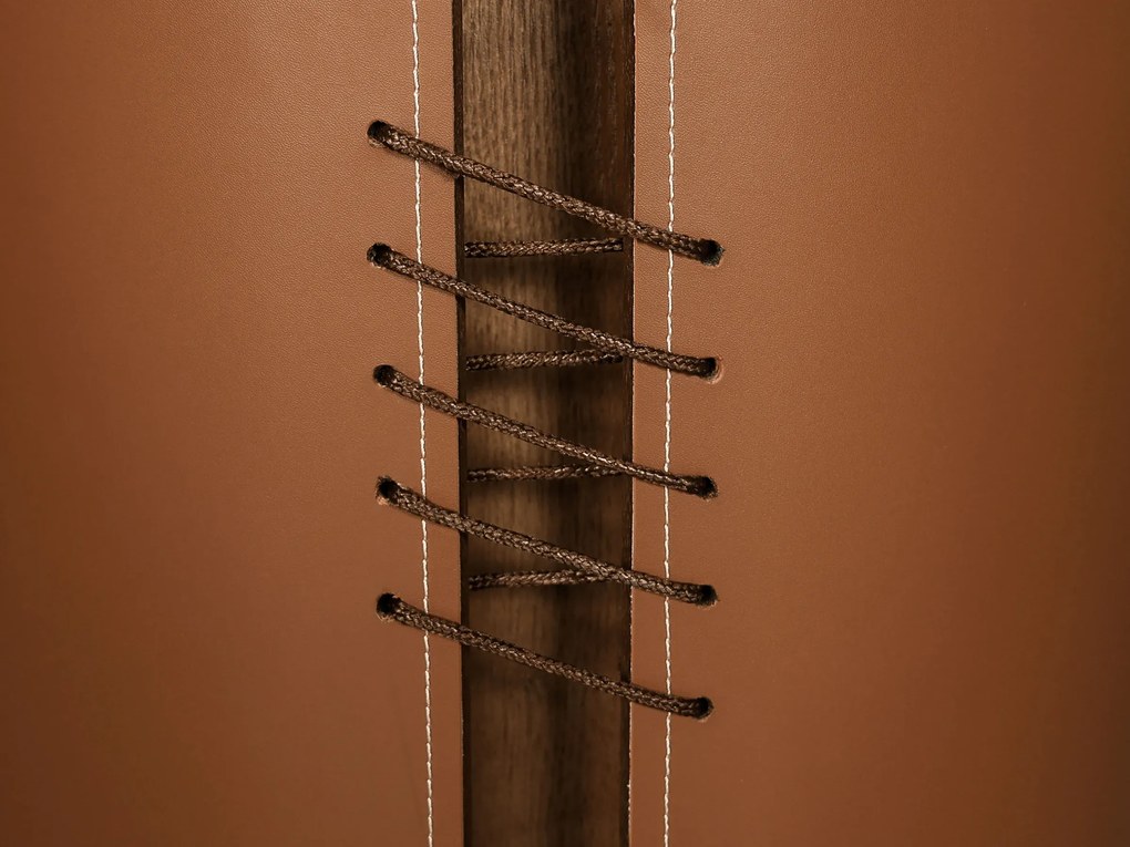 Noční stolek Modig M36 50 cm umělá kůže hnědý/mramor