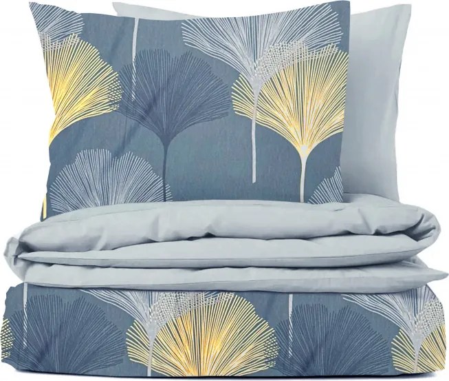Ervi Bavlněné povlečení oboustranné - Botanic Luxe/světle šedé