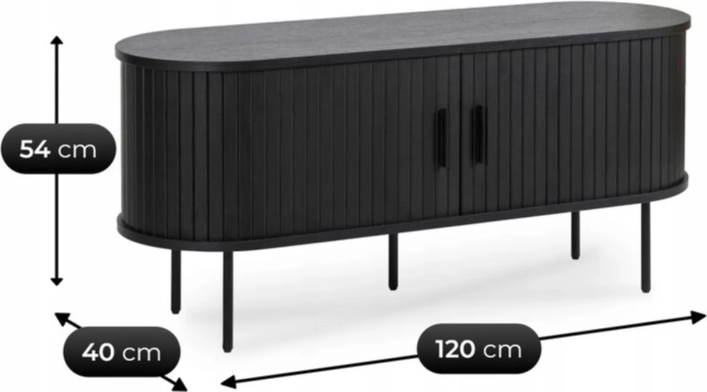 TV stolek Trish 120 cm černý