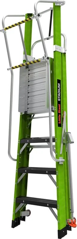 Little Giant Stadium – sklolaminátový plošinový žebřík s klecí, 2–8 stupňů, 150 kg Model: 5, počet schodů: 5