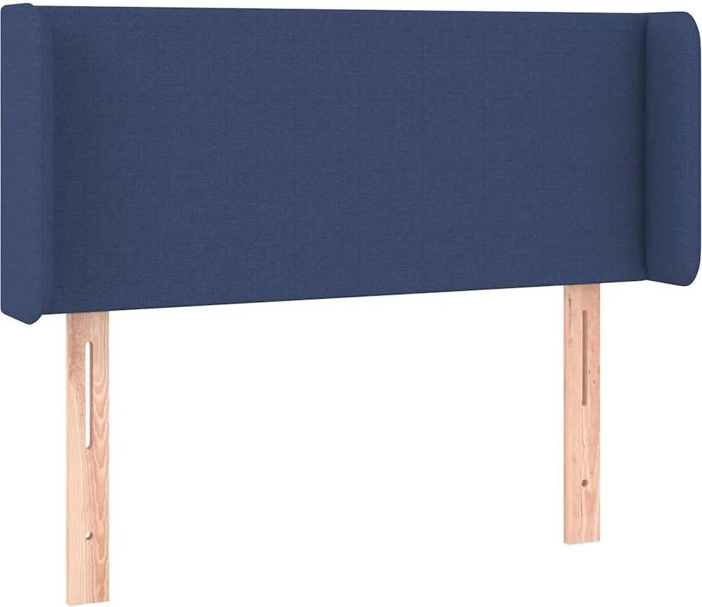 Čelo postele s LED modré 93 x 16 x 78/88 cm textil 3122944