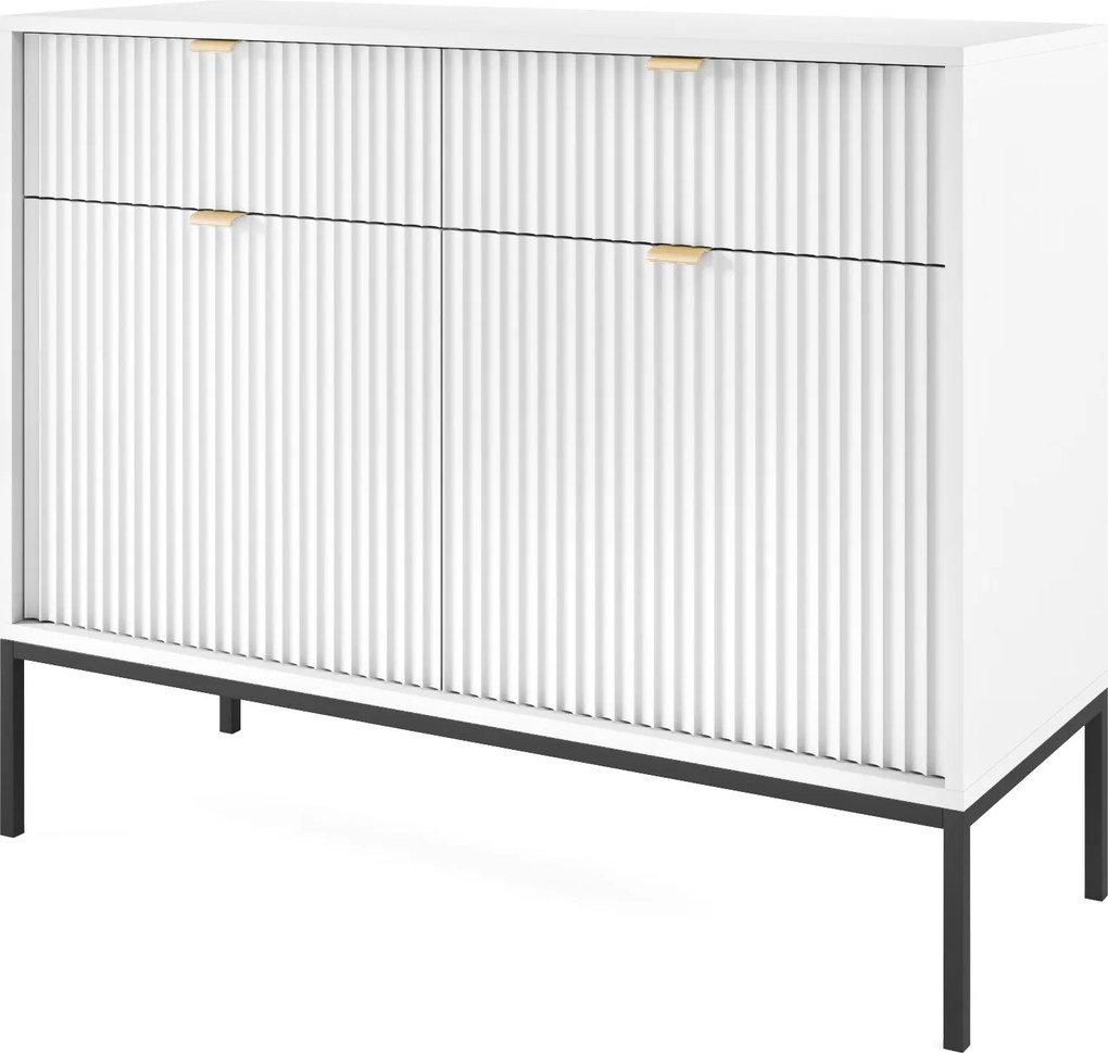 PSK Komoda NEMO KSZ104, Bílá 104 cm Dekor nohou: Zlaté