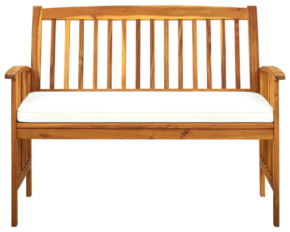 Zahradní lavice s poduškou 119 cm masivní akáciové dřevo,  312132