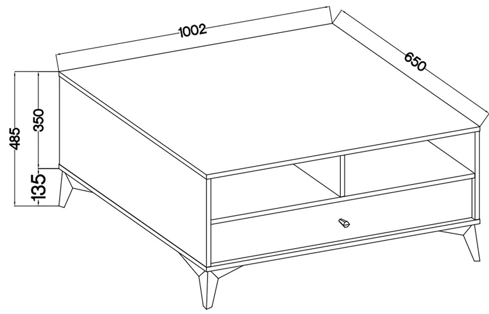 TOKYO 1 c | konferenční stolek 201 | 100,2x65 cm | černá grafit/zlatá
